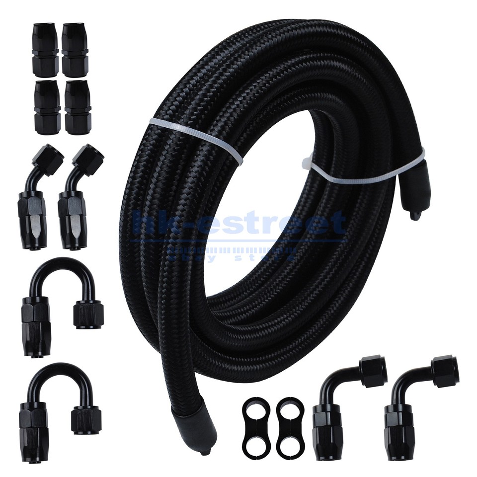 6AN Fuel Line Kit Nylon AN6 Braided Fuel Hose Fitting Kit CPE 10FT ...