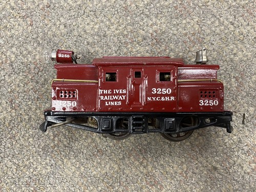 + Ives Prewar O Gauge Tinplate 3250 Red Electric Locomotive Restored ...