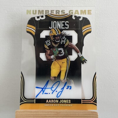 2023 Panini Phoenix Aaron Jones Acetate Autograph Numbers Game On Card ...