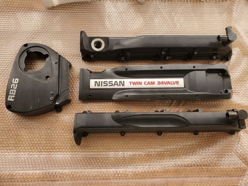 NISSAN Skyline GT-R RB26DETT Valve Cover Timing Covers Set R34 R32 R33 ...
