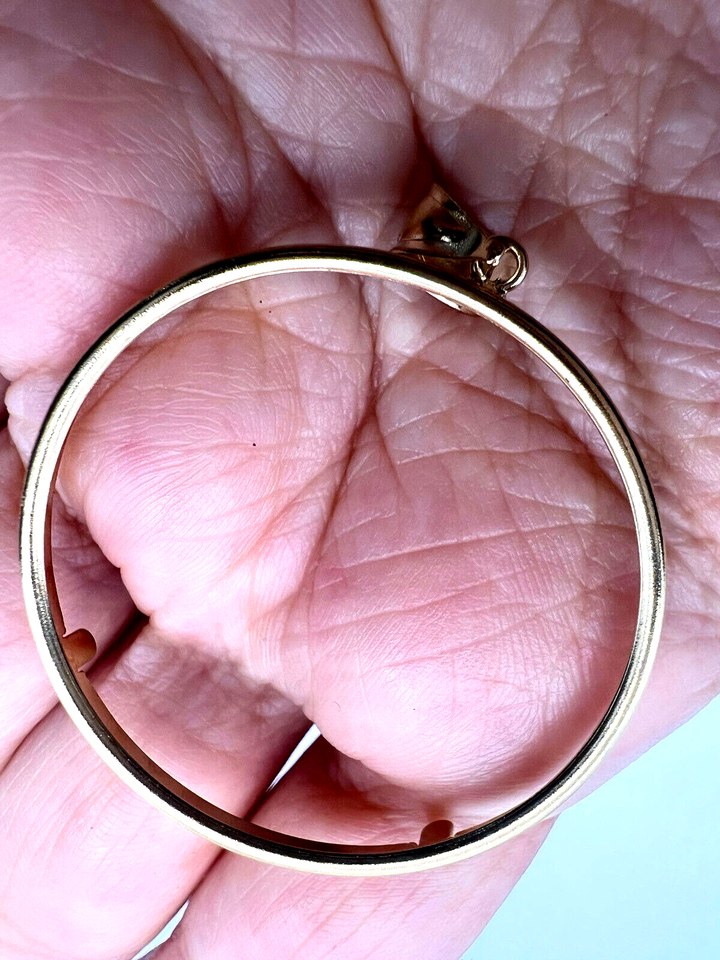 GOLd 14k Bezel 50 pesos pendant solid moneda centenario coin frame ...