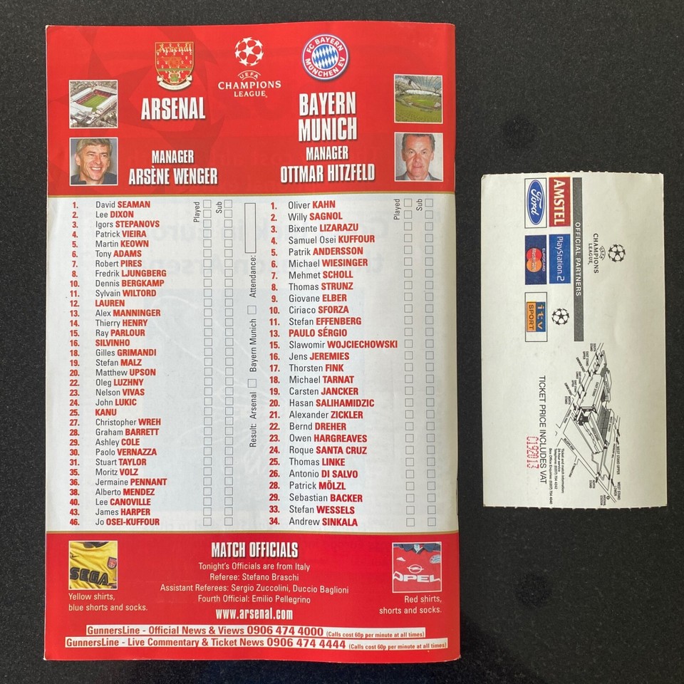 ARSENAL Football Programmes YOU CHOOSE 1993 96 97 98 99 2000 01 02 05 ...