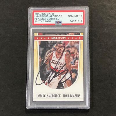 2012 NBA Hoops #198 LaMarcus Aldridge Signed Card AUTO 10 PSA Slabbed Trail Blaz | eBay