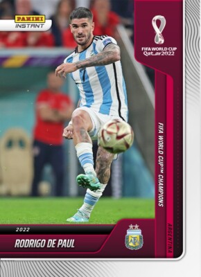 2022 FIFA QATAR WORLD CUP Panini Instant 126 ARGENTINA RODRIGO DE PAUL ...