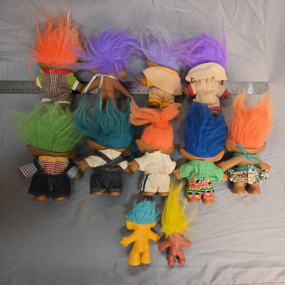 Vintage 80s 90s Russ Berrie Troll Dolls Trolls Lot Of 11 Various Sizes ...