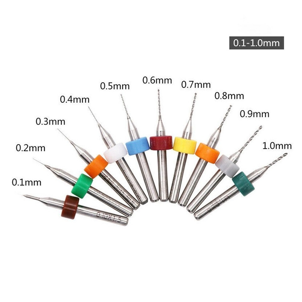 20x PCB CNC Board Colorful Drill Bits Set Jewelry Rotary Tool 0.1mm-1 ...