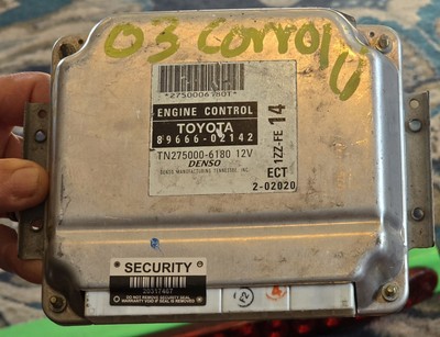 03 2003 TOYOTA COROLLA ENGINE COMPUTER MODULE ECU ECM 89666-02142 OEM ...