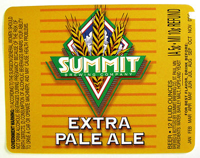 Summit Brewing EXTRA PALE ALE beer label MN 12 oz NO BARCODE Var. #2 | eBay