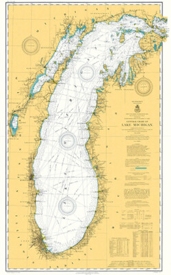 Lake Michigan - 1909 - Nautical Chart Map Poster | eBay