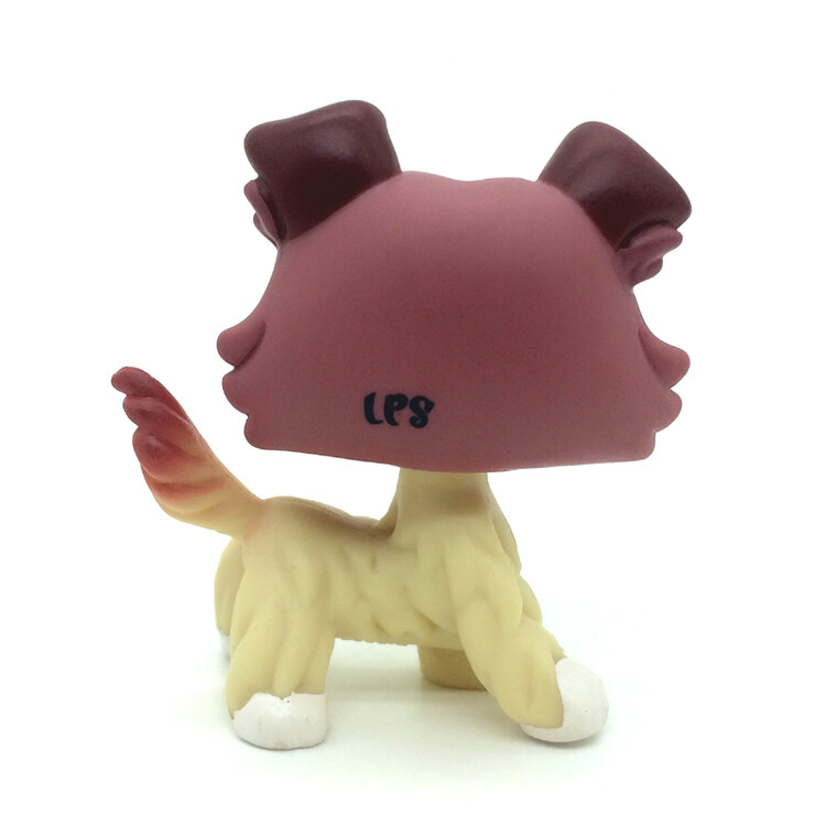 #1262 Littlest Pet Shop LPS Plum Cream Collie Dog Different Color Eyes ...