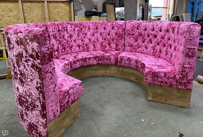 C-Shaped Bespoke Booth Seating Kitchen Dining Restaurant Deep Buttoned ...