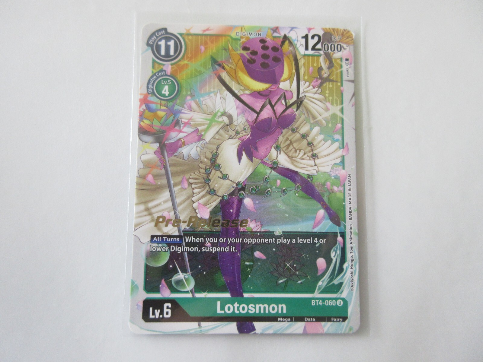 Lotosmon Pre-release BT4-060 Digimon Card Game NM | eBay
