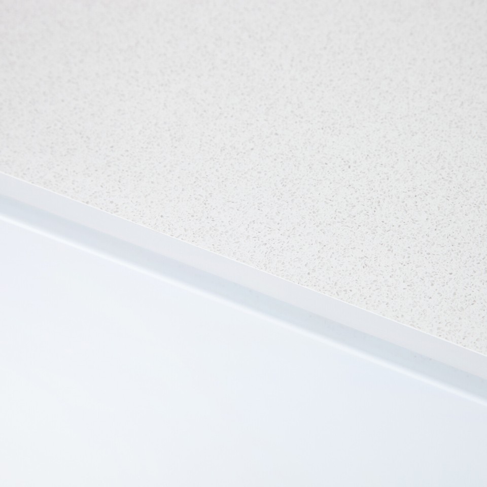 Solid White Quartz Effect Compact Laminate Worktop, 12mm Thin Kitchen ...