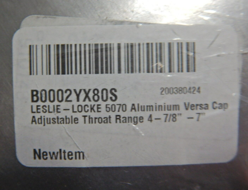 LESLIE-LOCKE 5070 Aluminium Versa Cap Adjustable Throat Range 4-7/8 ...