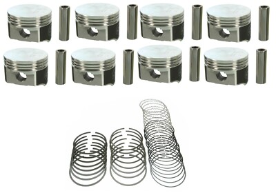 SPEED PRO Forged Flat Top Pistons Set/8+MOLY Rings Oldsmobile/Olds 350 ...