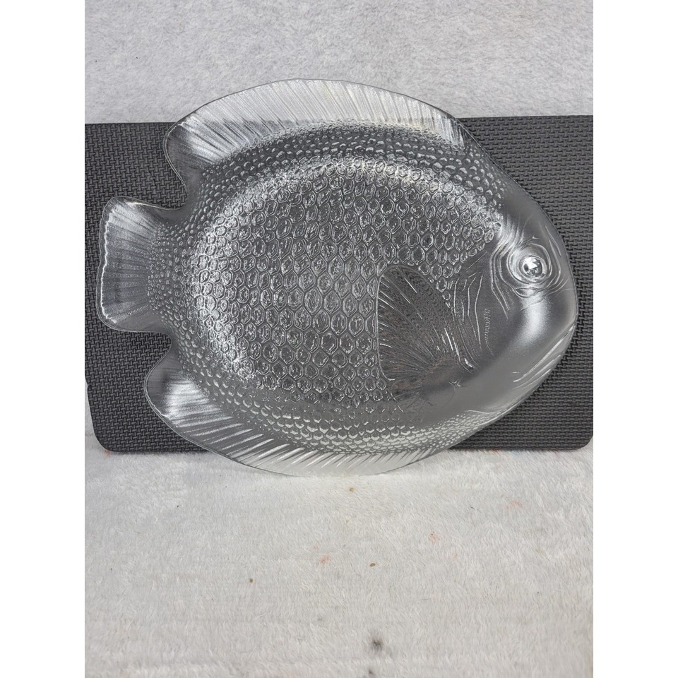 Vintage ARCOROC France Glass Fish Serving Platter Large 15" x 12" | eBay