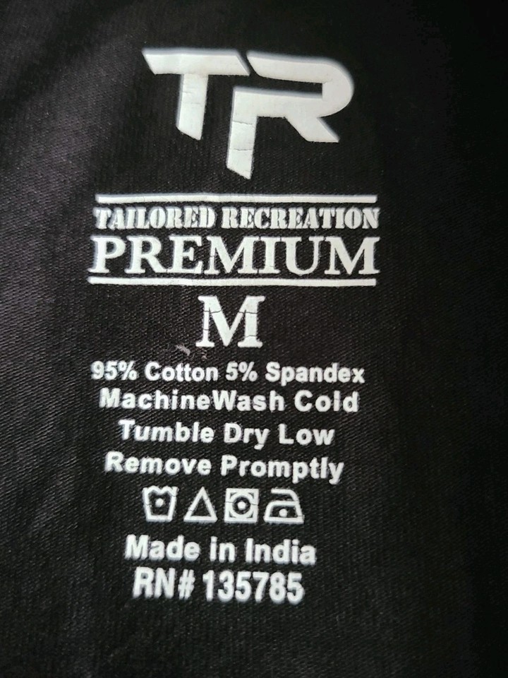 TR Tailor Ed Recreation Premium Men T-shirt BLACK Color Comfort M RARE ...