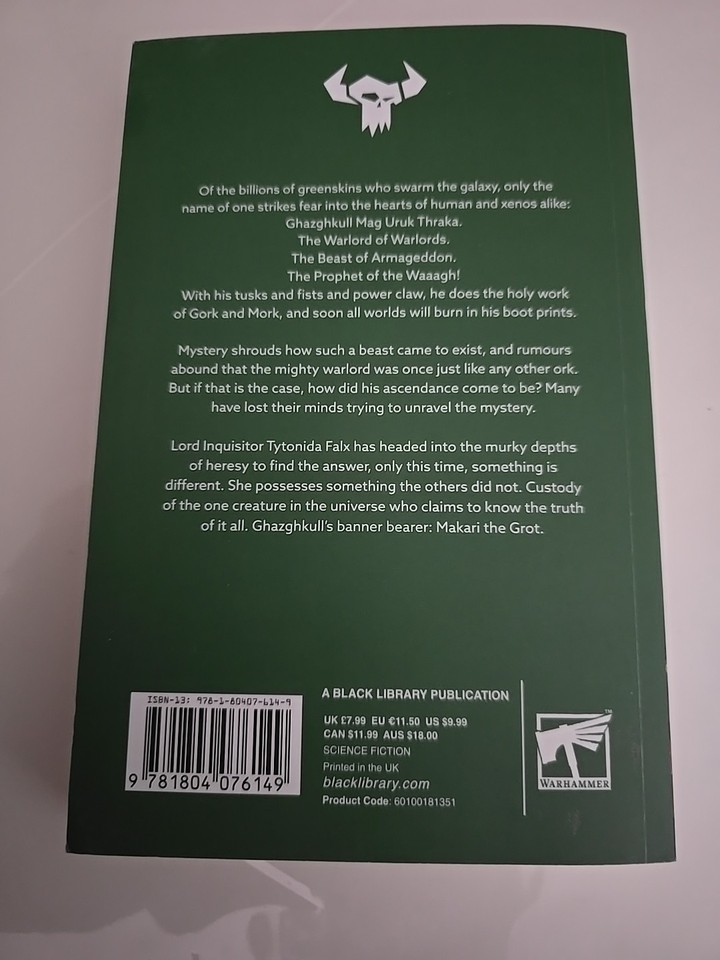 Games Workshop Black Library Ghazghkull Thraka Prophet O/T Waaagh PB ...