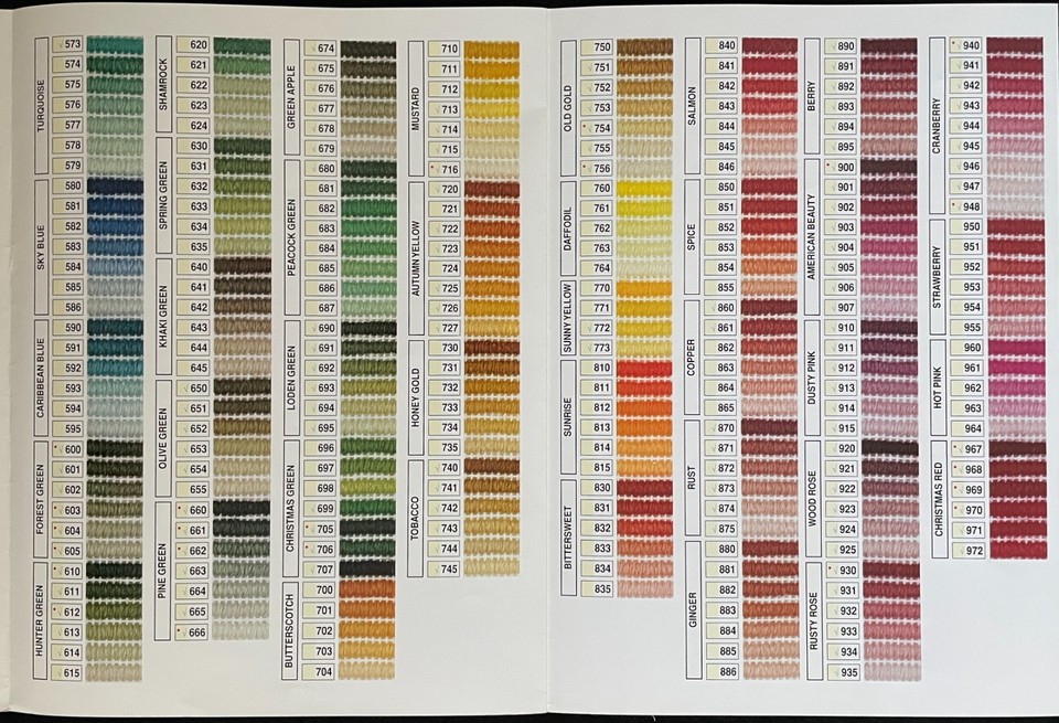 Needlecraft Supplies: PATERNAYAN Persian Wool Color Card-thread color ...