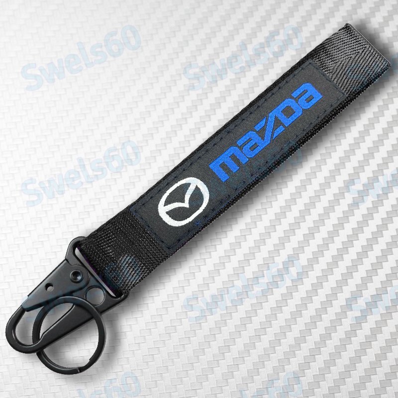 Backpack key Ring Hook Strap Metal Keychain For MAZDA Racing Black ...