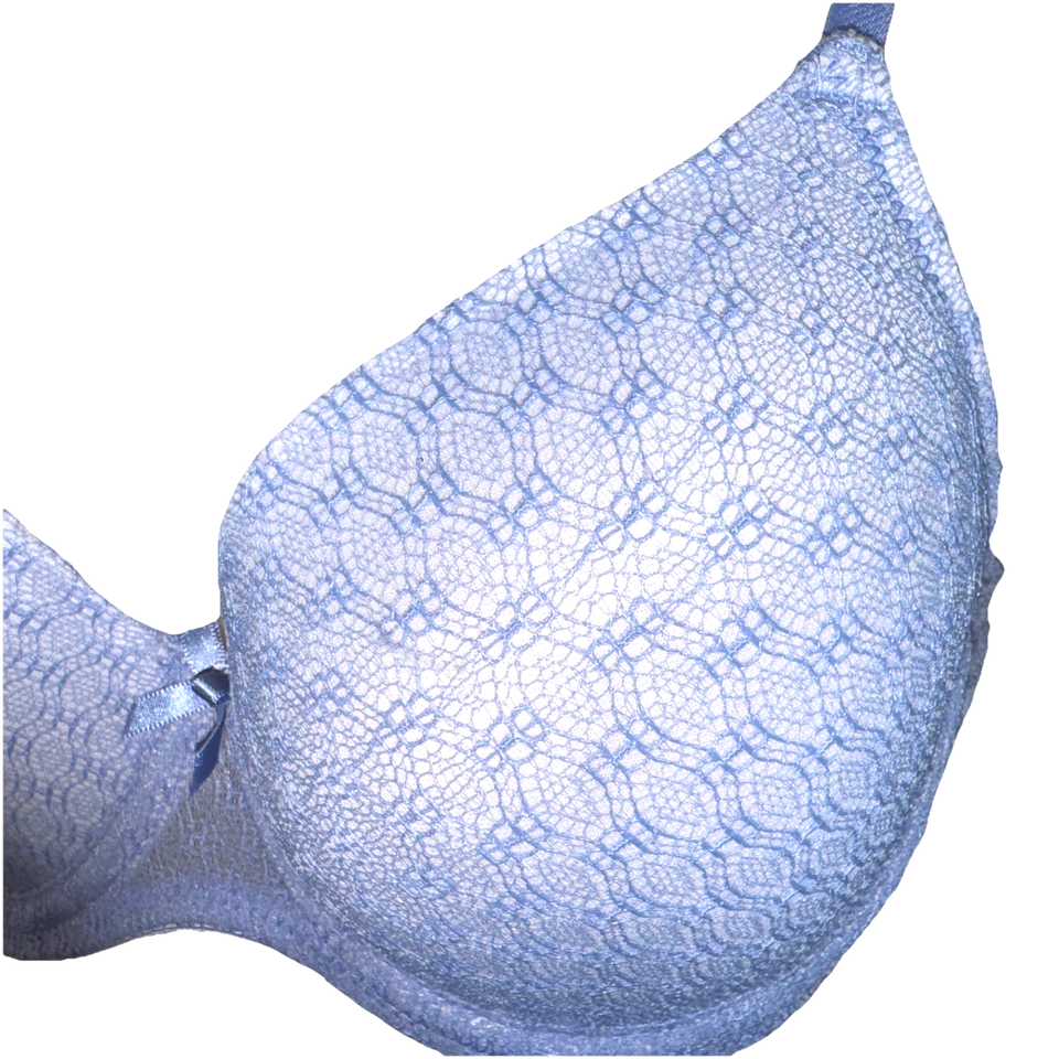 Bra, Size 12A, Lavender Blue, Lace Effect and Bow Detailing, Underwire ...