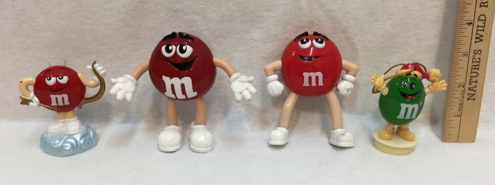 M & M Candy Collectibles Lot of 7 Christmas Tin Figurines Plush Figures ...
