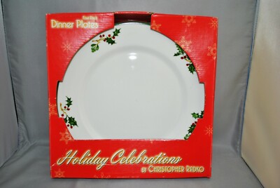CHRISTOPHER RADKO HOLIDAY CELEBRATIONS SET OF 8 CHRISTMAS DINNER PLATES ...