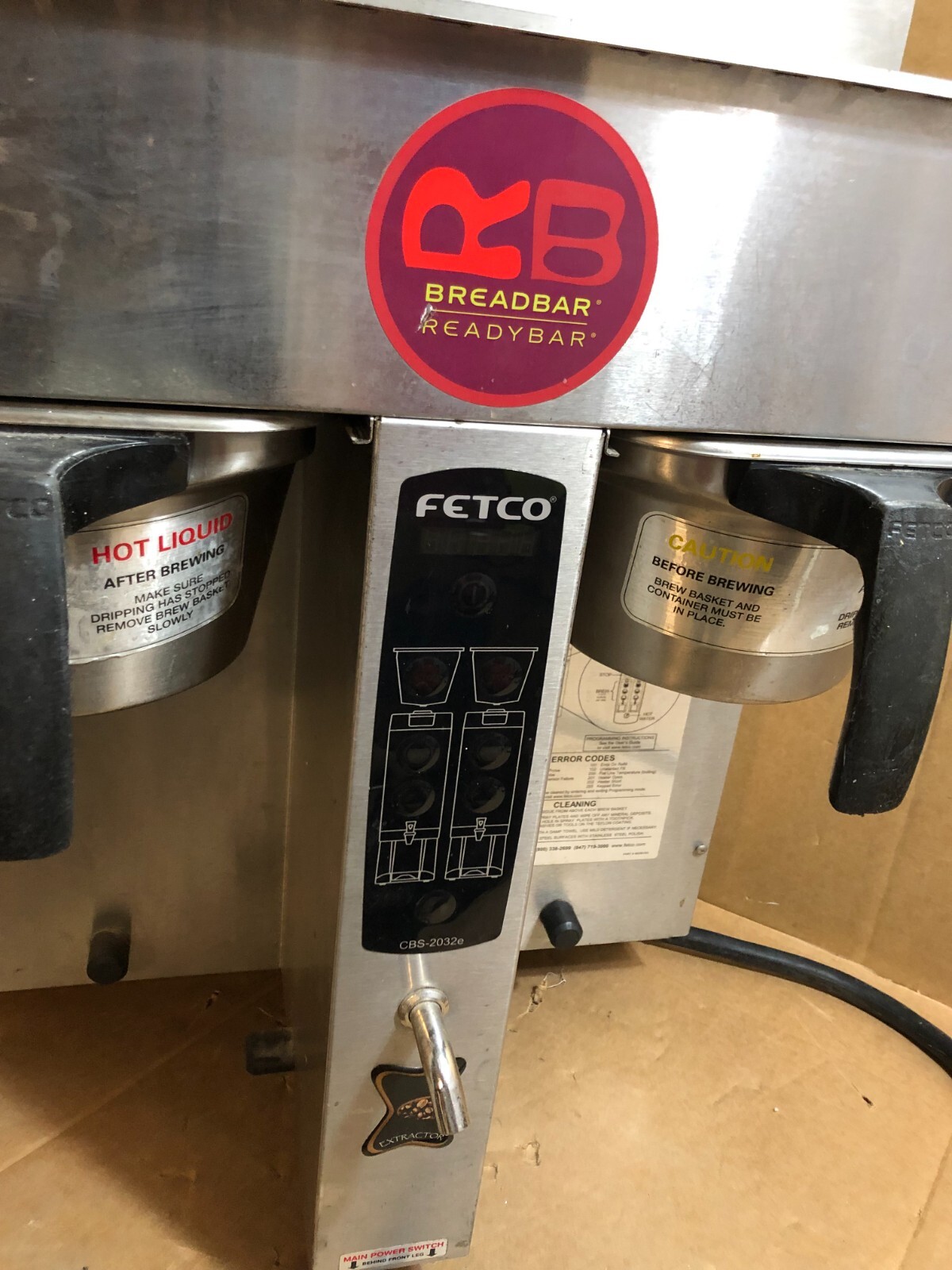 Fetco Coffee Brewer/Extractor Maker CBS-2032E Twin Dual Automatic 240v ...