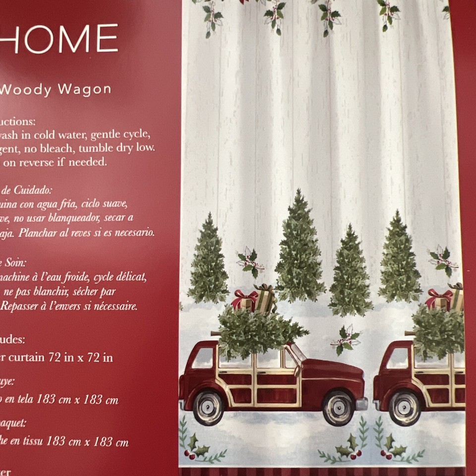Avanti Home Woody Wagon Fabric Shower Curtain 72x72 ️ | eBay