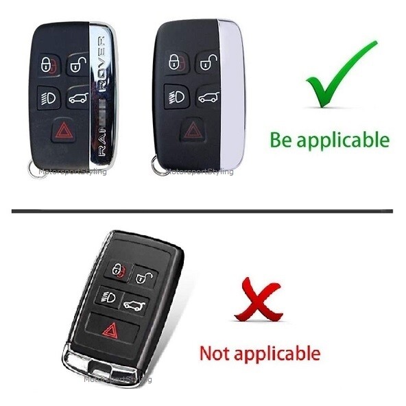 Chrome Red Key Cover For Jaguar XE XF XFR XJ XJL F-PACE F-TYPE Case Fob ...