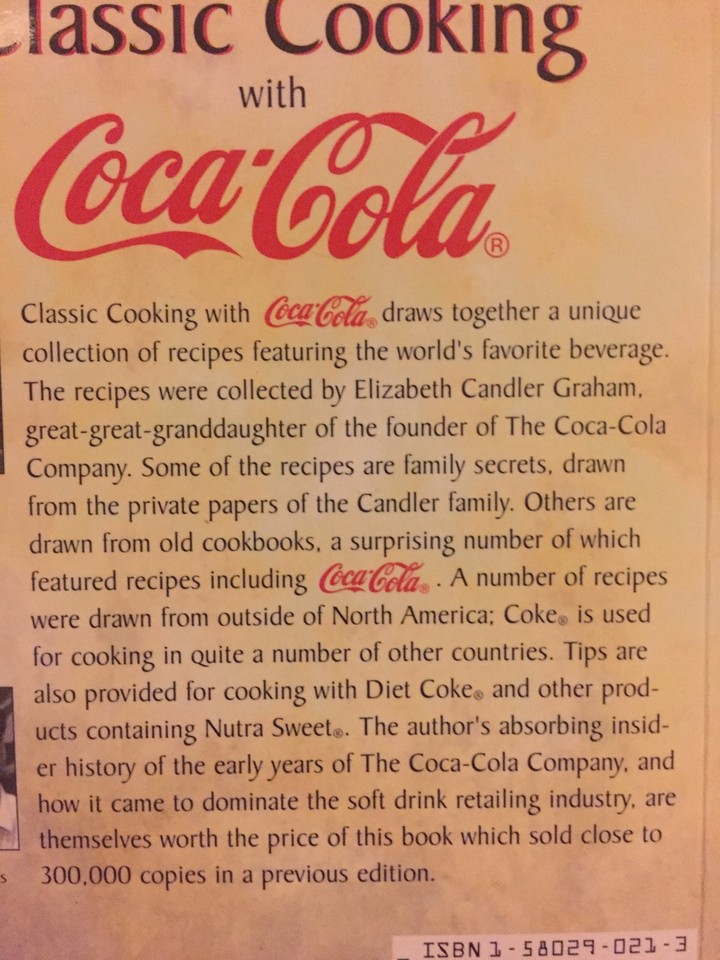 Classic Cooking with Coca-Cola Elizabeth C. Graham (1998, softcover) # ...