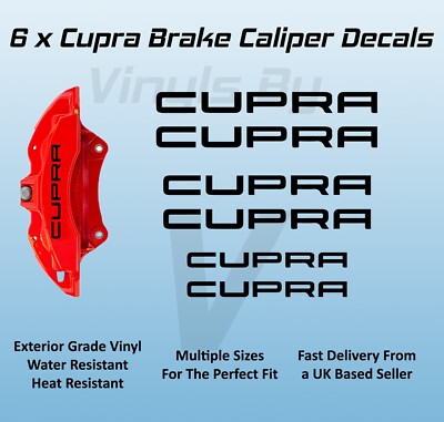 6 x Seat Cupra Brake Caliper Decals Stickers - Premium Vinyl - 3 Sizes ...