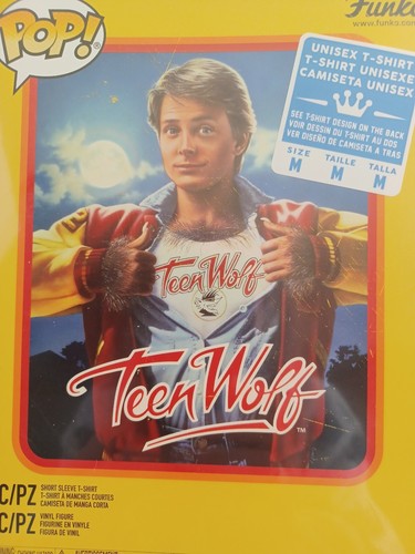 FUNKO POP MOVIES Teen Wolf Scott Howard #772 Flocked w/ Tee Shirt - M ...