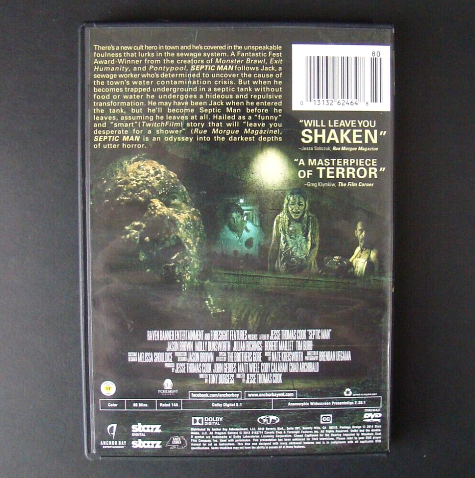 Septic Man DVD 2013 Anchor Bay Creature Horror Film Very Rare OOP HTF ...