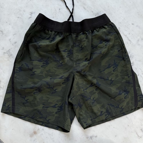 Leg3nd Shorts Mens M Green Camo Elastic Waist Drawstring Zip Pockets ...