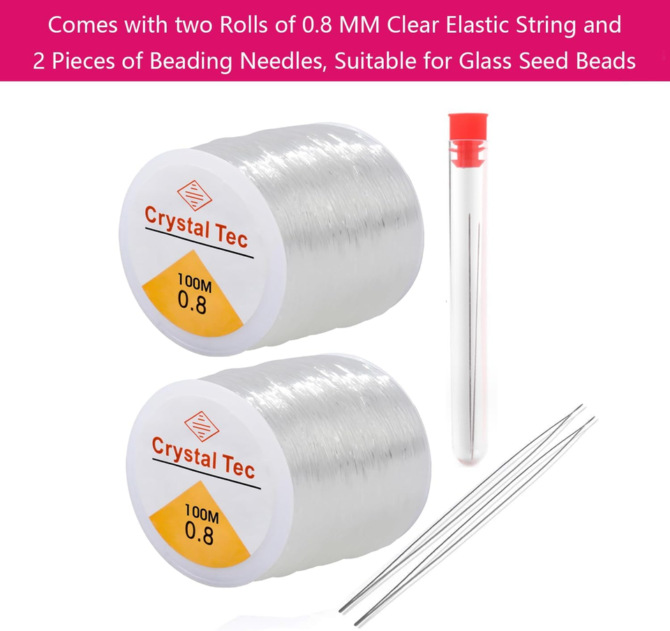 Stretchy String for Bracelets,2 Rolls Clear Elastic String Stretch Cord ...