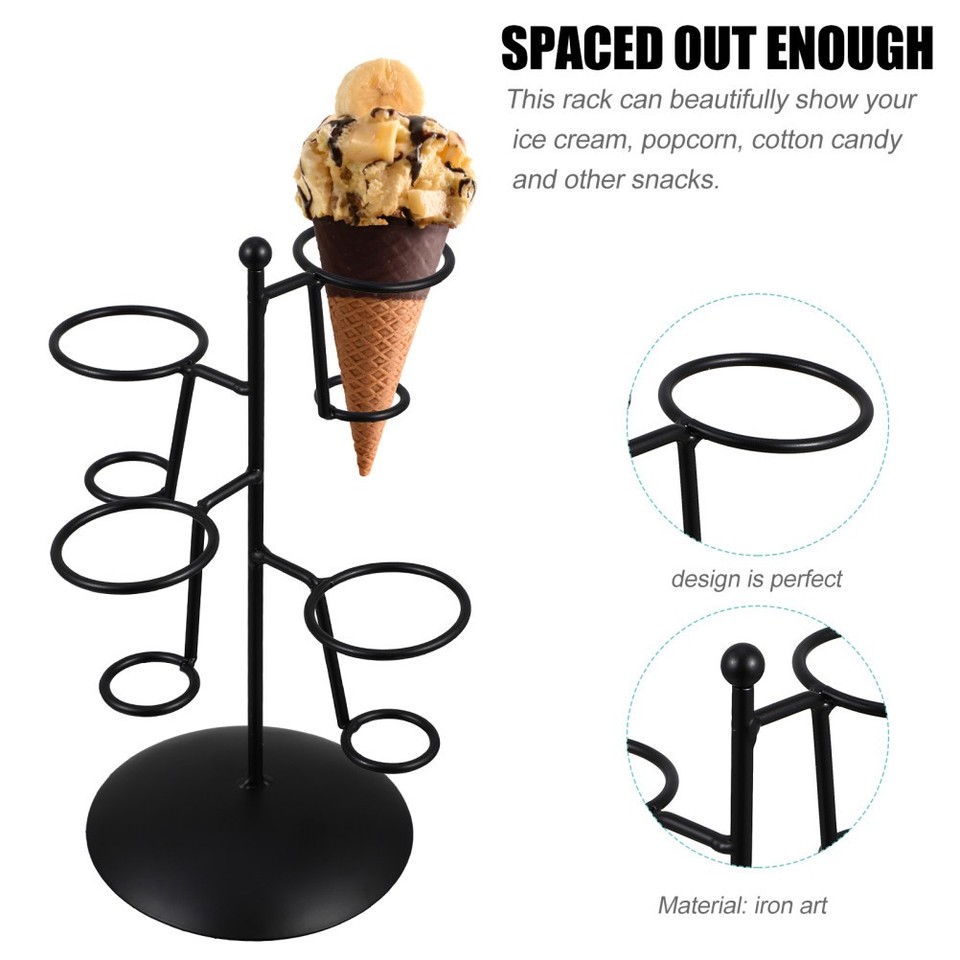 1pc Ice Cream Stand Iron Art Cone Holder Rack Baking Cooling Rack ...