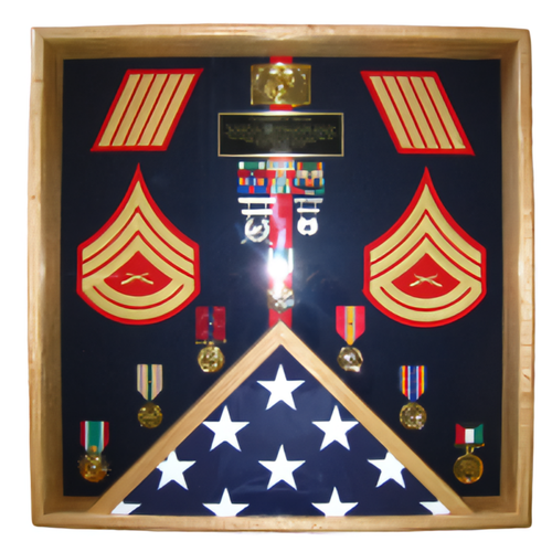 Military Shadow Box Display Case 24 x 24 Square Red Oak | eBay