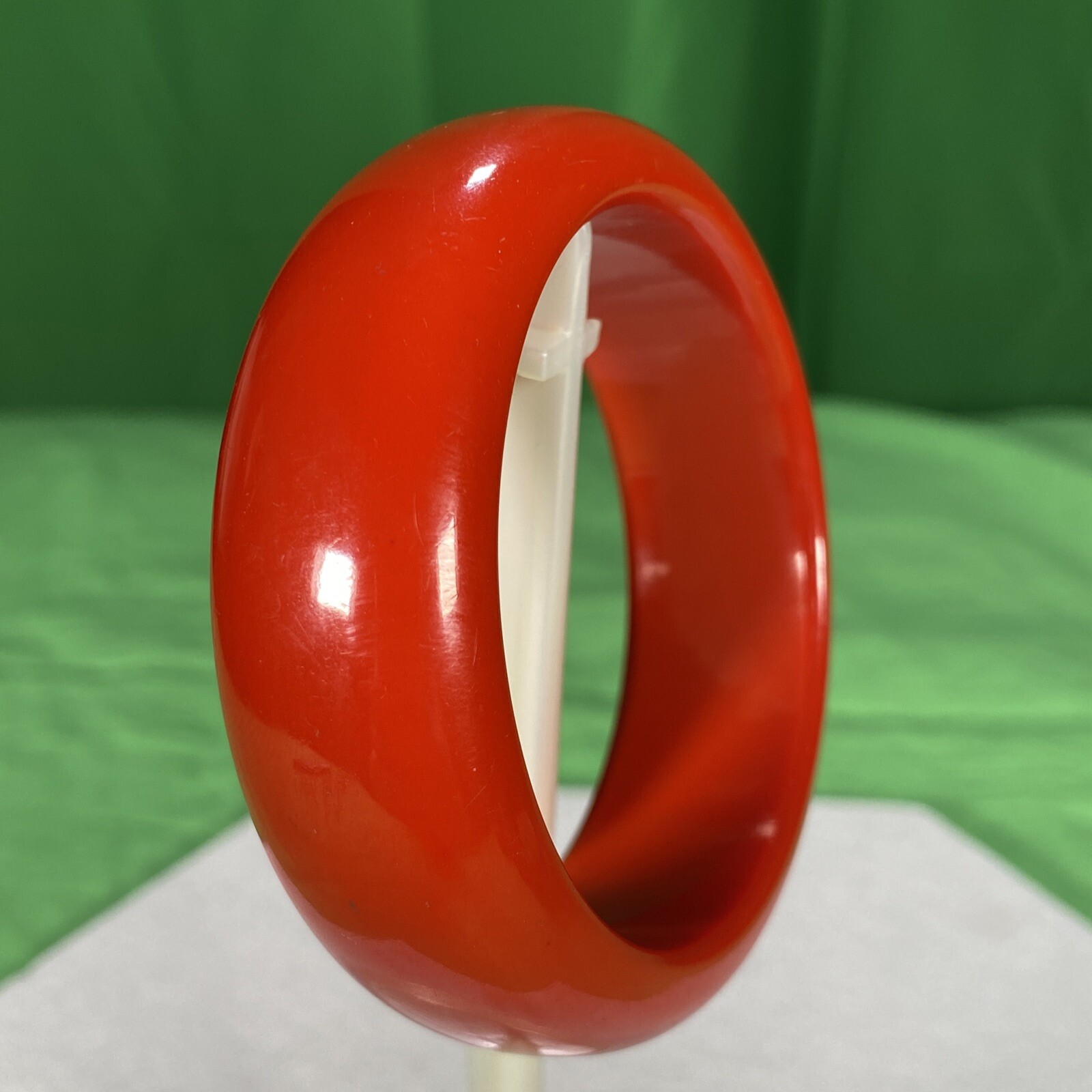 Vintage Red Bakelite Bangle Bracelet, 64.5mm, Wide Bakelite Bangle ...