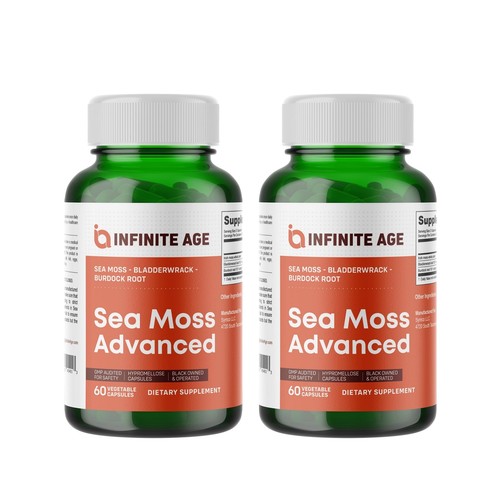 INFINITE AGE: 2 Pack, 1250mg Sea Moss Advanced Superfood, High-Potency ...
