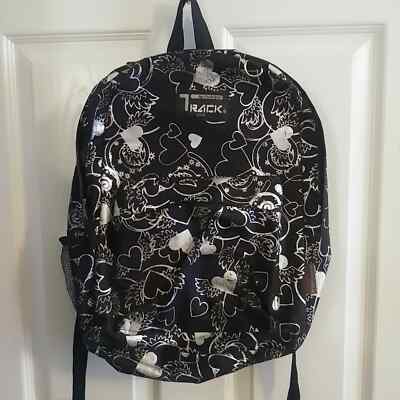 Triple Gear Track USA 2010 Black Backpack Metallic Silver Hearts ...