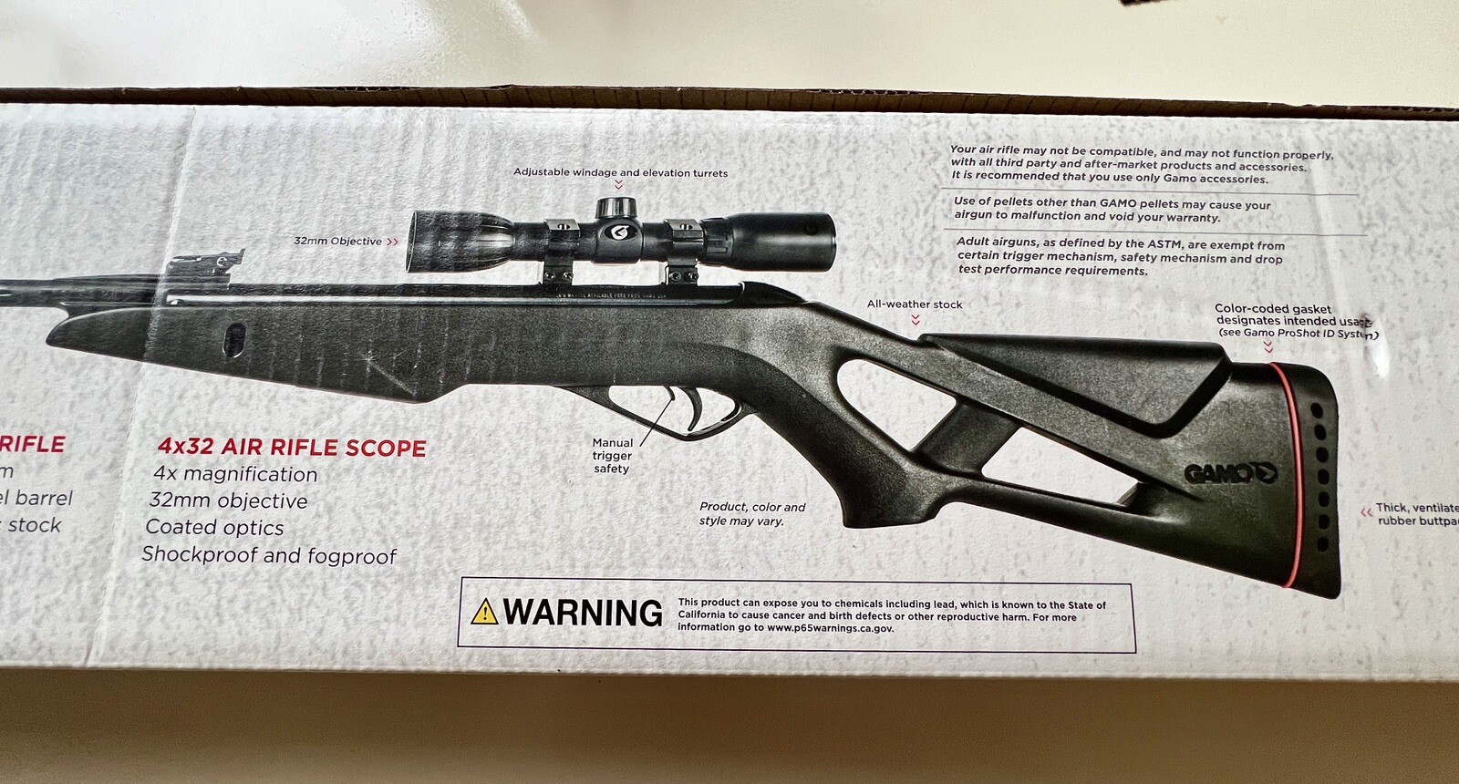 Gamo Shadow Whisper .177 Caliber Break Barrel Air Rifle With 4x32 Scope ...