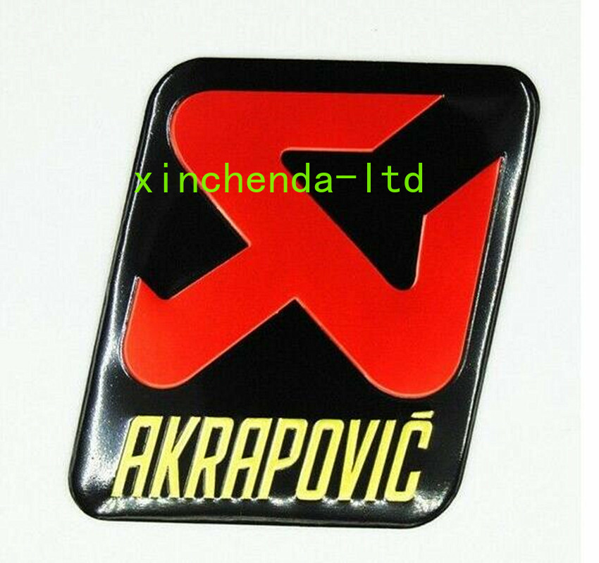 1PC AKRAPOVIC Motorcycle Heat Resistant Exhaust Sticker Aluminum Racing ...