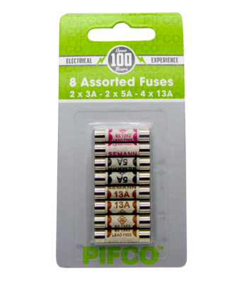 3amp 5amp 13amp mix 8 Assorted Mixed Fuses Domestic Household Mains ...