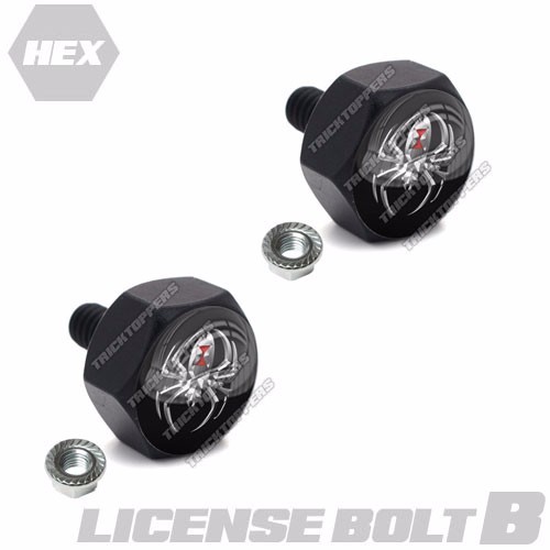 2 Custom Hex Black Billet License Plate Frame Fastener Bolts - SILVER ...