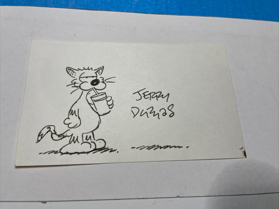 Jerry Dumas Cartoonist Cat Original Art Autograph & Sketch 1989 | eBay