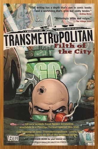 2001 Transmetropolitan Filth of the City Print Ad/Poster Spider ...