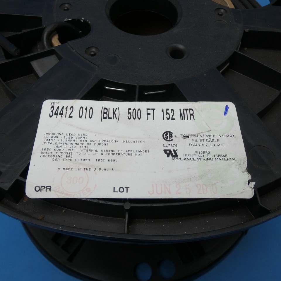 Belden 34412-010-500 500 FT Spool 12 AWG 1C CSPE/Hypalon Lead Wire ...