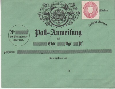 Germany: Postal Stationery Envelope for Transfer of Money within Saxony ...
