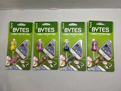Lot 4 Packs Tzumi Cord Bytes Cable Protectors Turtle/shark 2 Pig/sheep ...